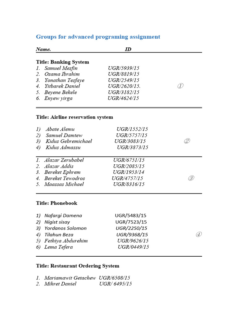 Advanced Programmi Project Groups | PDF