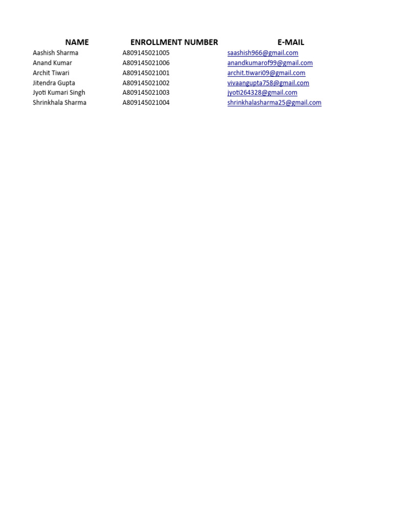 Student Enrollment Contact List | PDF