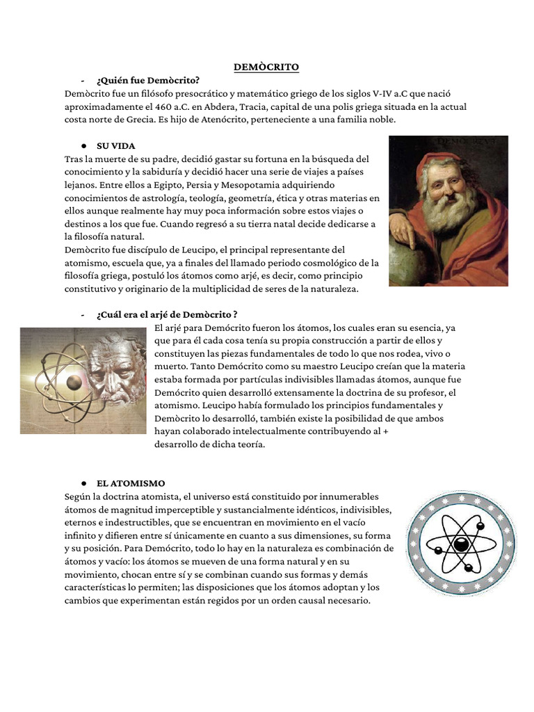 DEMÓCRITO | PDF | Metafísica DEMÓCRITO | PDF | Metafísica