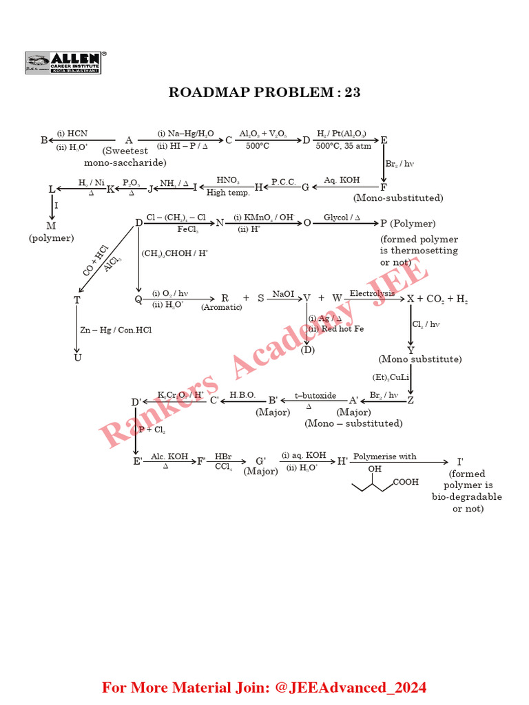 Roadmap Problem - 23 | Download Free PDF | Chemistry | Physical Sciences