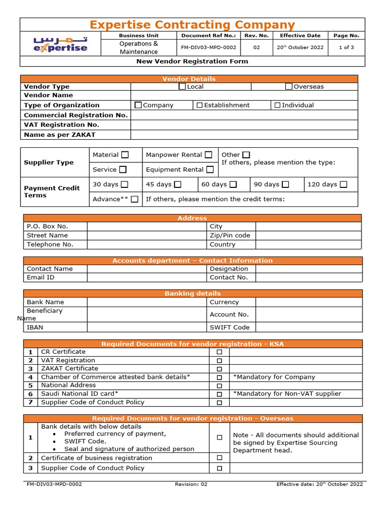 Vendor Registration Process Overview | PDF | Business | Service Industries