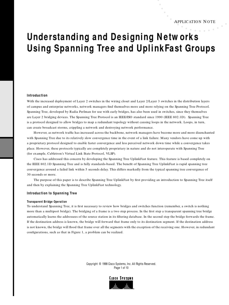 Understanding and Designing Networks Using Spanning Tree and Uplinkfast ...