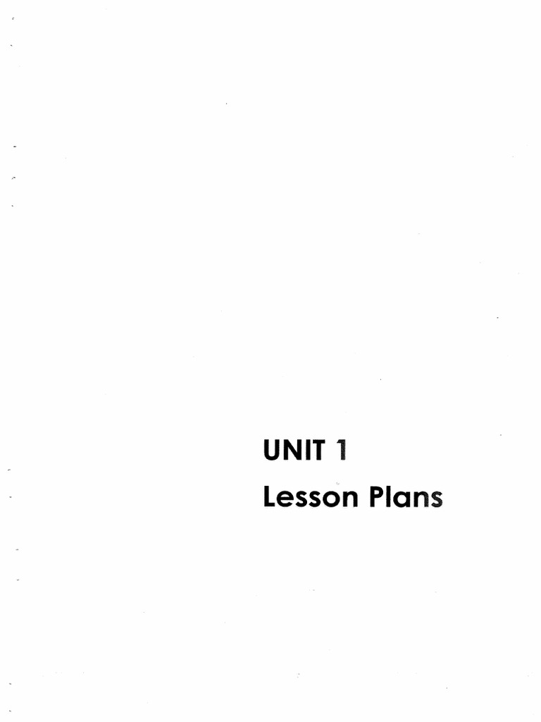 Lesson Plan Unit 1 | PDF