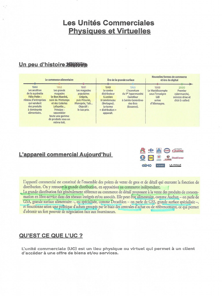 Les UC Phsysiques Et Virtuelles Et Formes de Commerces | PDF