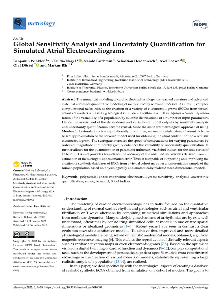 Global Sensitivity Analysis and Uncertainty Quantification For Simulated Atrial Electro ...