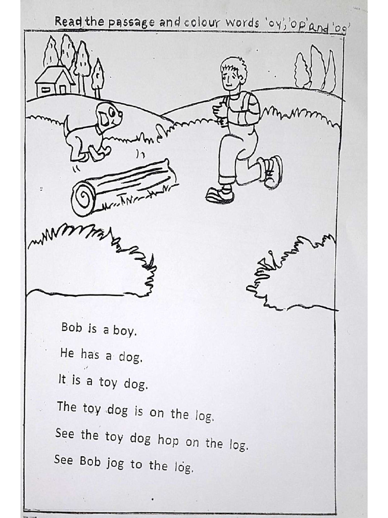 Read The Passage and Colour (Oy, Op, Og Words) - Eng Ws | PDF