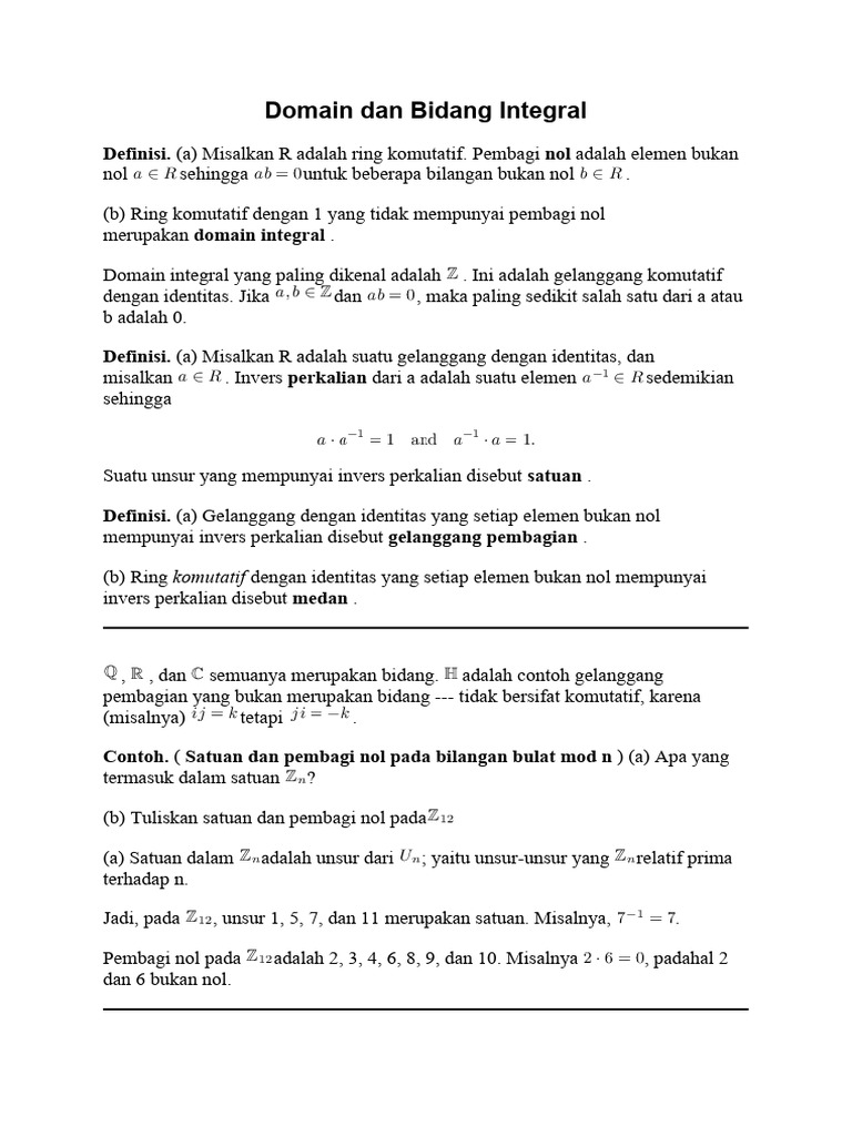 Konsep Domain Integral dan Bidang | PDF | Metode & Bahan Ajar