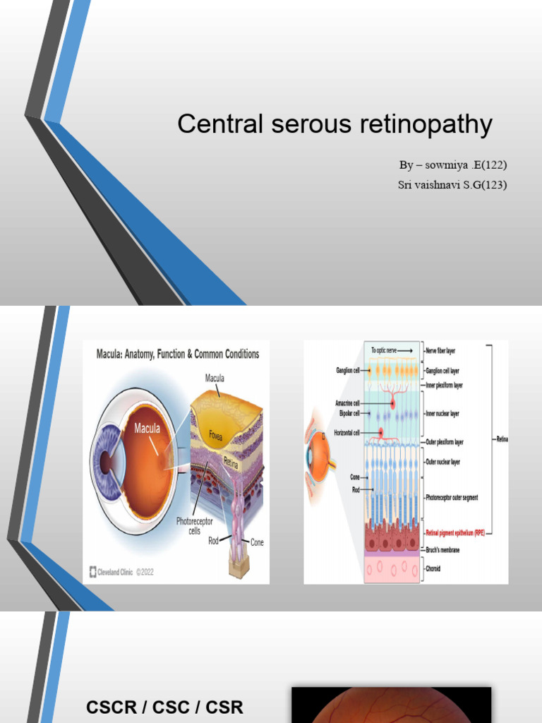 Central Serous Retinopathy PPT-2 | PDF | Medicine | Clinical Medicine