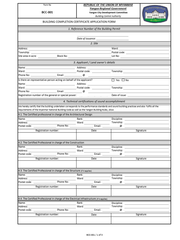 Building Completion Certificate | PDF