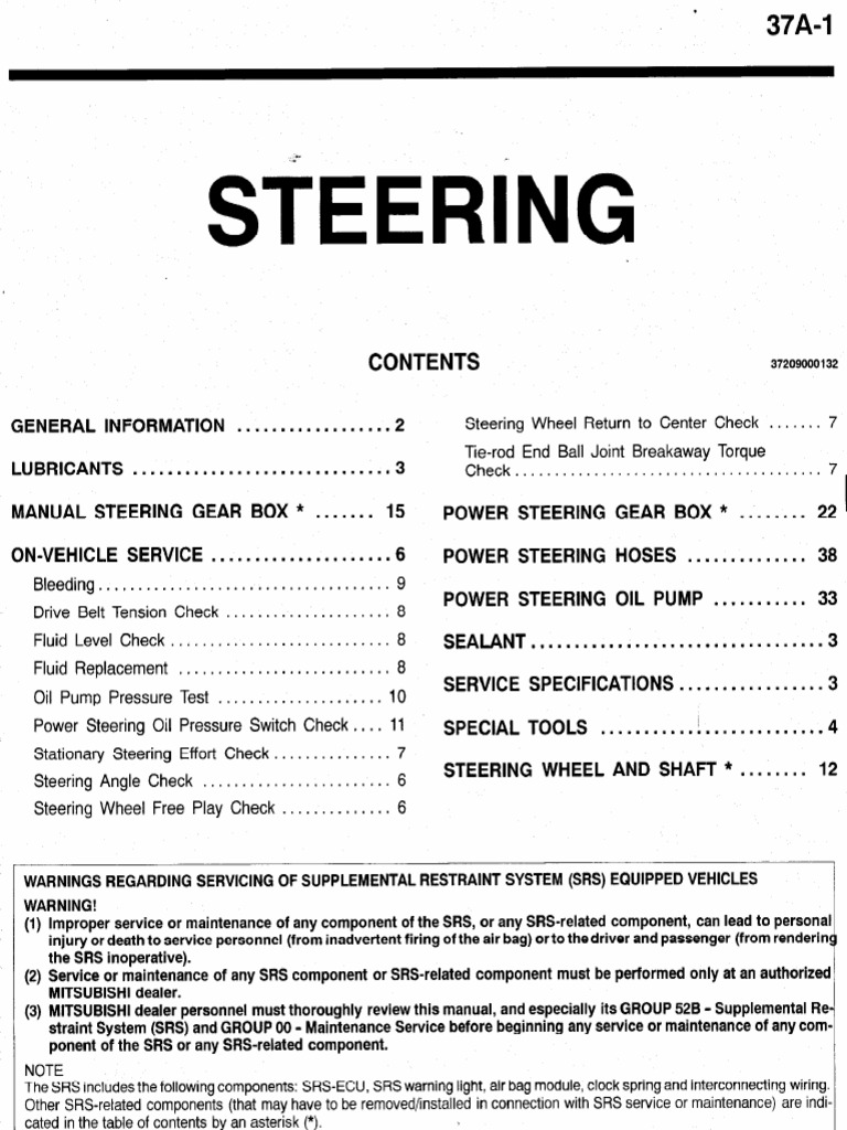 37A Steering | PDF | Steering | Gear