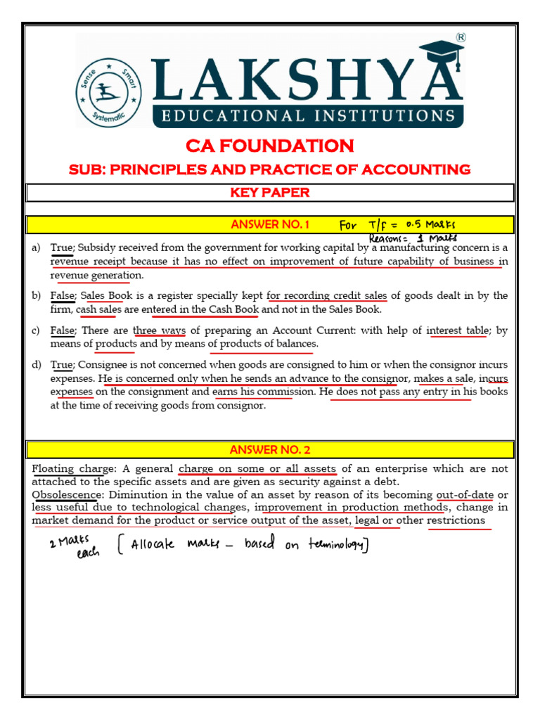 Ca-Foundation-Ppa - KP 28.10.23 | PDF | Depreciation | Debits And Credits