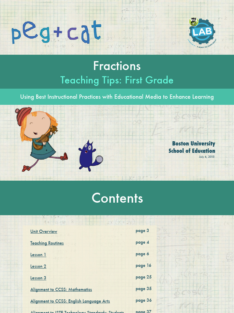 Peg Cat Fractions FirstGrade | PDF | Vocabulary | Learning