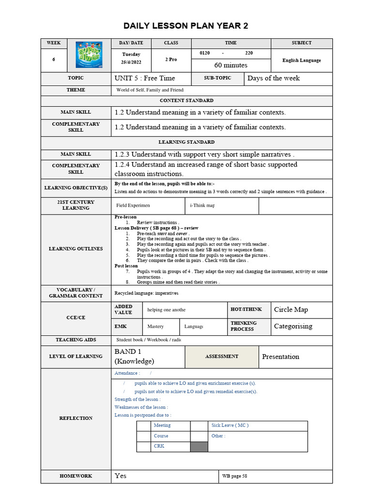 Week 6 - Unit 5 Free Tiime | PDF | Lesson Plan | Learning Week 6 - Unit 5 Free Tiime | PDF | Lesson Plan | Learning