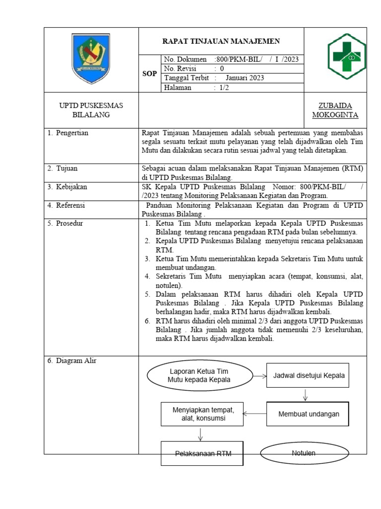 Sop RTM | PDF | Teknologi & Rekayasa