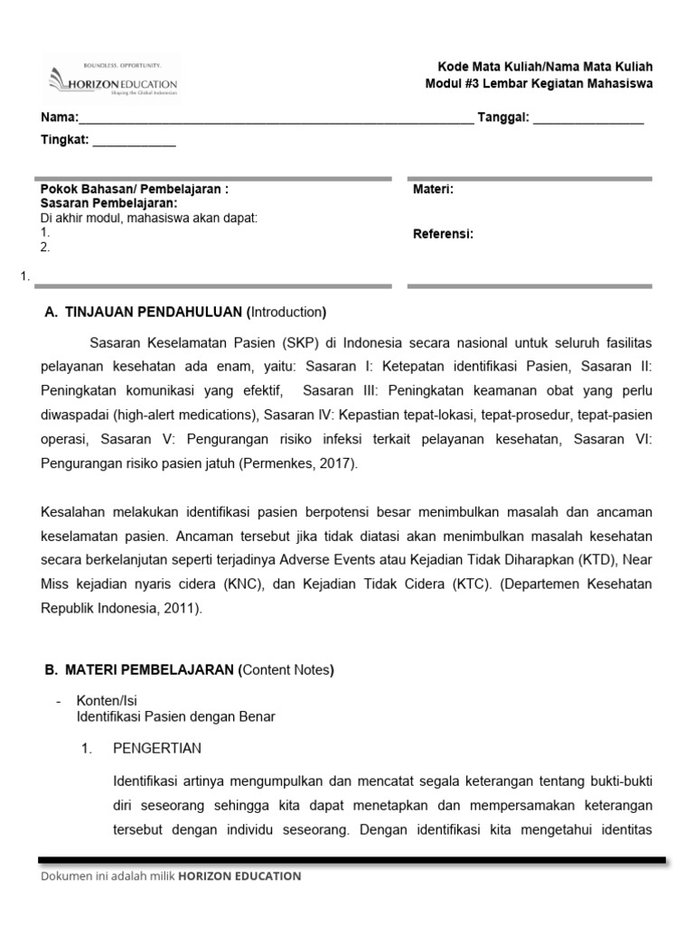 Modul 4 MPS Identifikasi Pasien | PDF