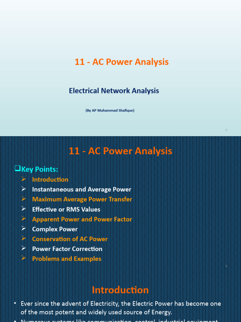 03 - Chapter 11 - AC Power Analysis | PDF | Ac Power | Electrical Network