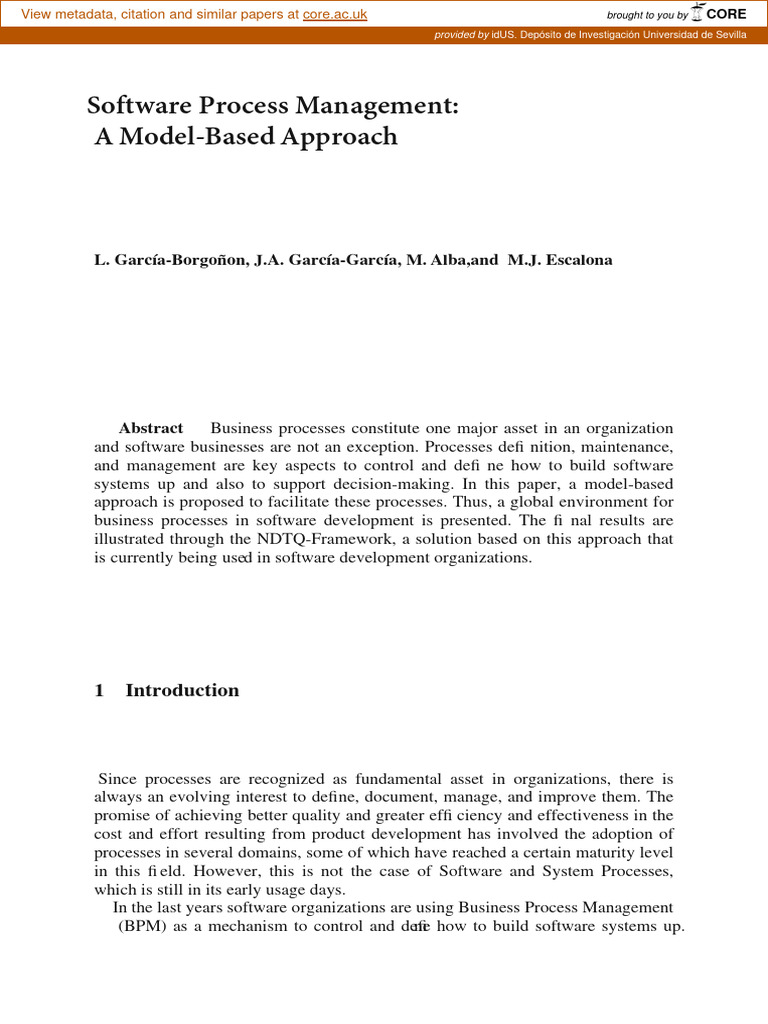 Software Process Management: A Model - Based Approach | PDF | Unified Modeling Language ...