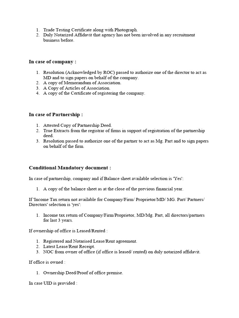 Recruitment Agency Registration Guide | PDF | Business