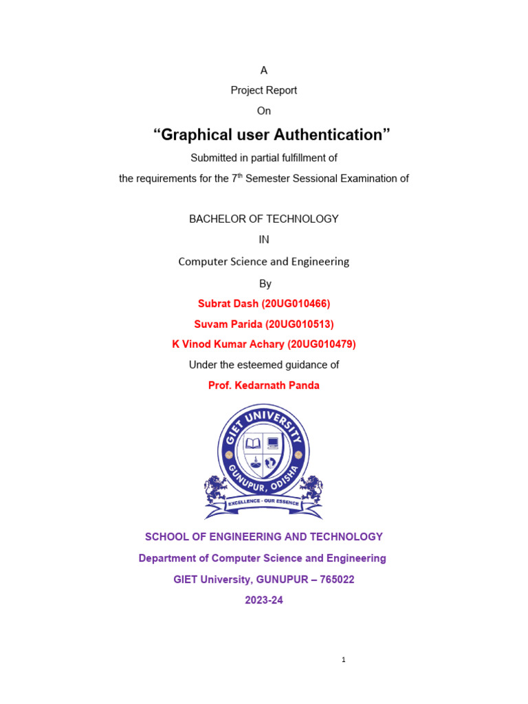 Graphical User Authentication | PDF | Password | Computer Security