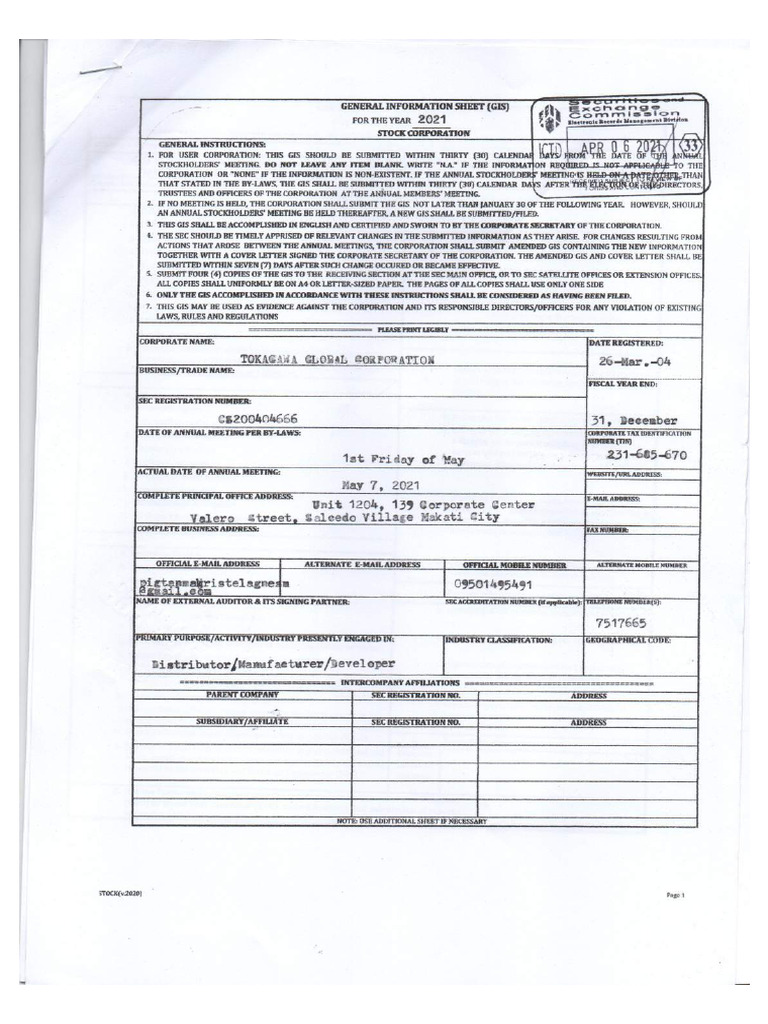 Updated General Information Sheet | PDF