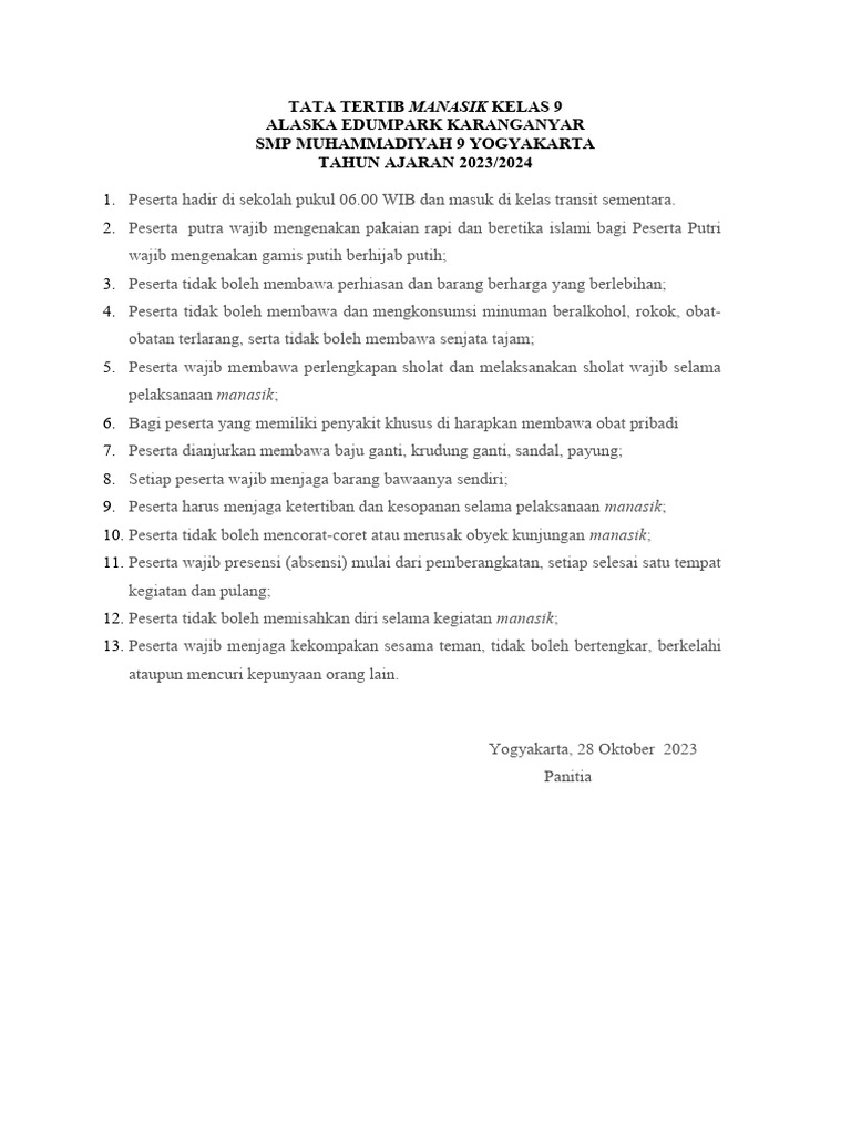 Tata Tertib, Rundawn | PDF