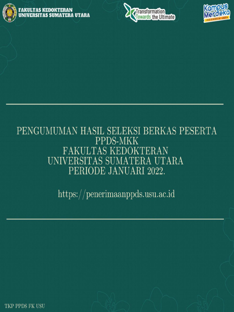 Pengumuman Hasil Seleksi Berkas Peserta PPDS-MKK Fakultas Kedokteran ... Pengumuman Hasil Seleksi Berkas Peserta PPDS-MKK Fakultas Kedokteran ...