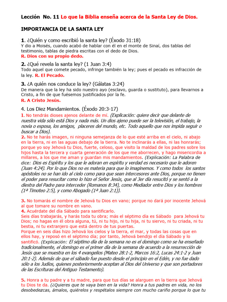 Lección 10. Los Diez Mandamientos | PDF | Jesús | Pecado