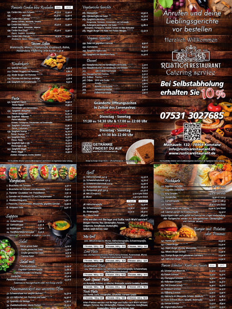 Rustica Restaurant Speisekarte 2022 | PDF