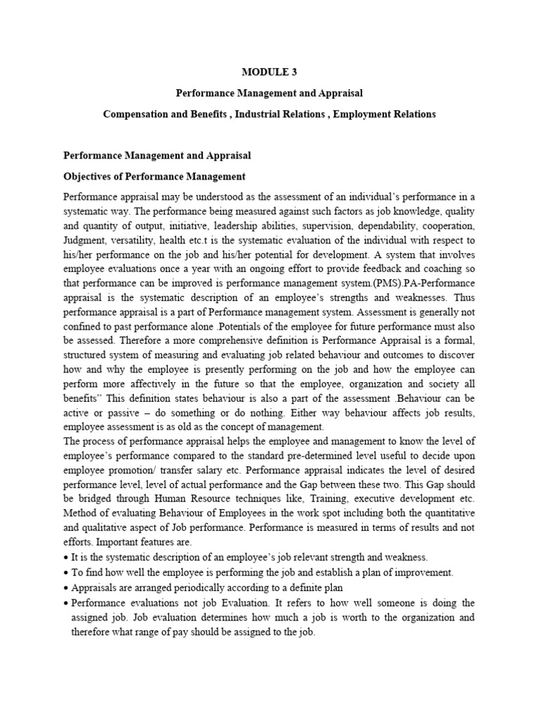HRM Module 3 2021 | Download Free PDF | Cost Of Living | Performance Appraisal
