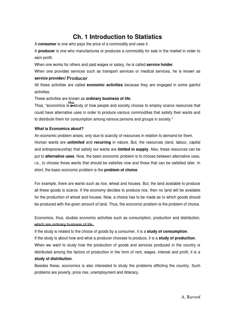 Introduction To Statistics Pdf Economics Statistics