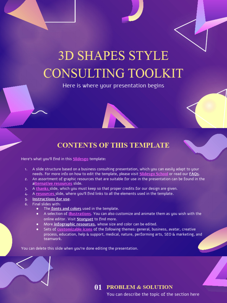 3D Shapes Style Consulting Toolkit by Slidesgo | PDF | Planets | Solar ...