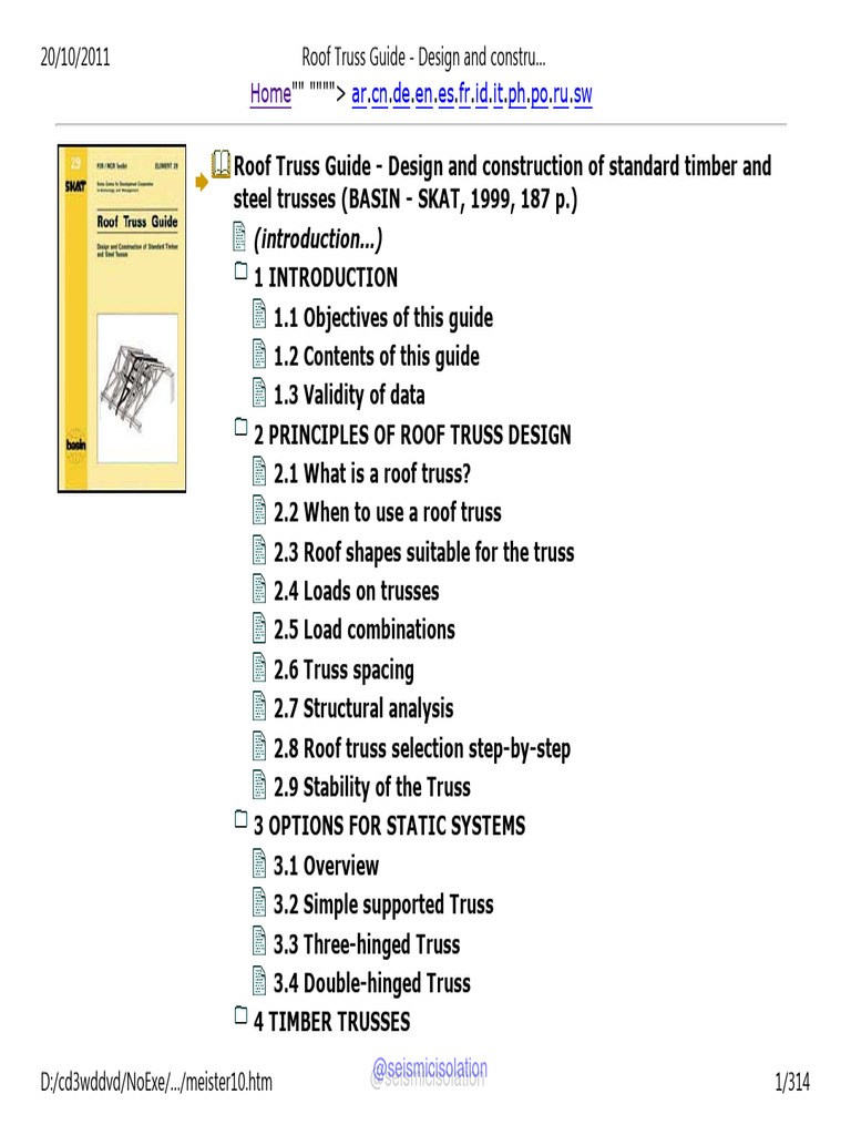 Roof Truss Guide Design and Construction of Standard Timber and | PDF ...