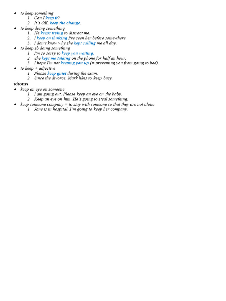 Understanding 'Keep' in Context | PDF