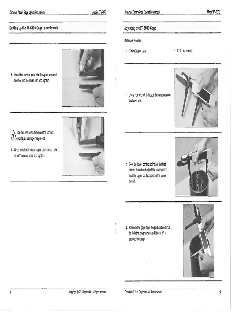 Internal Thread Taper Gauge | PDF
