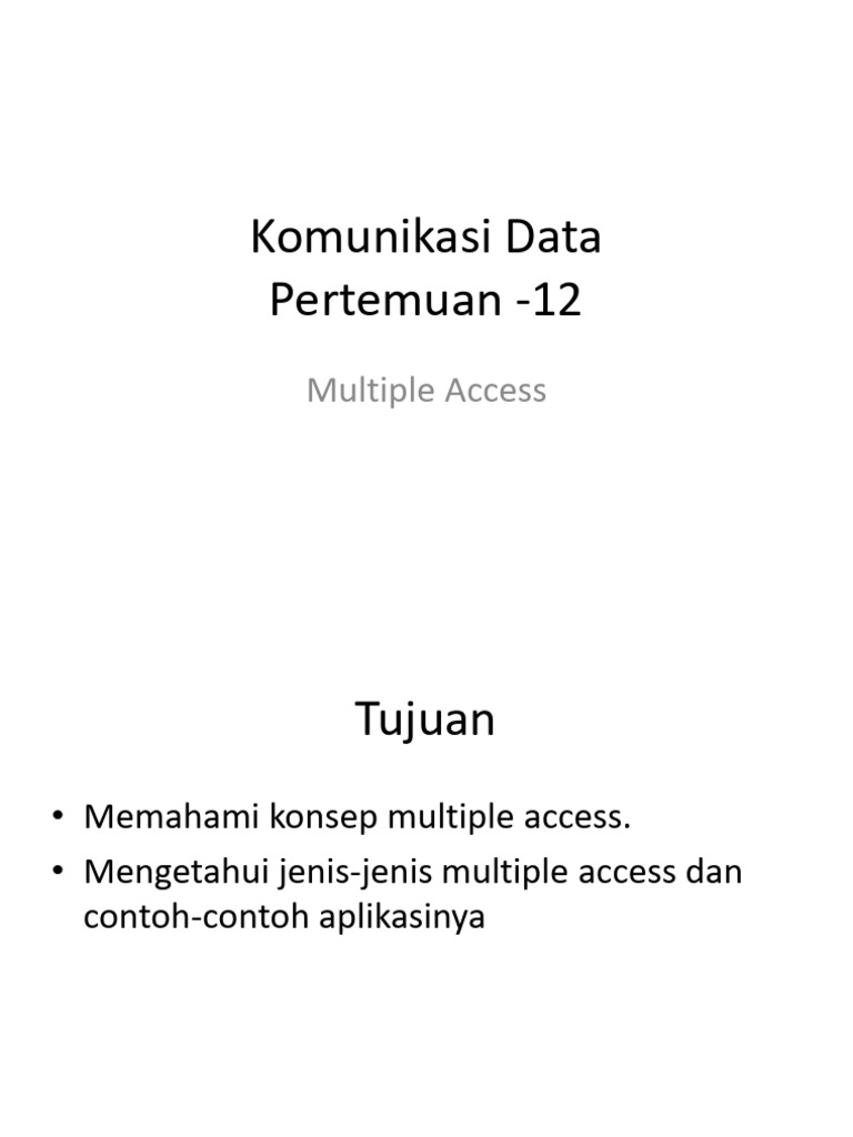 Konsep dan Jenis Multiple Access Data | PDF