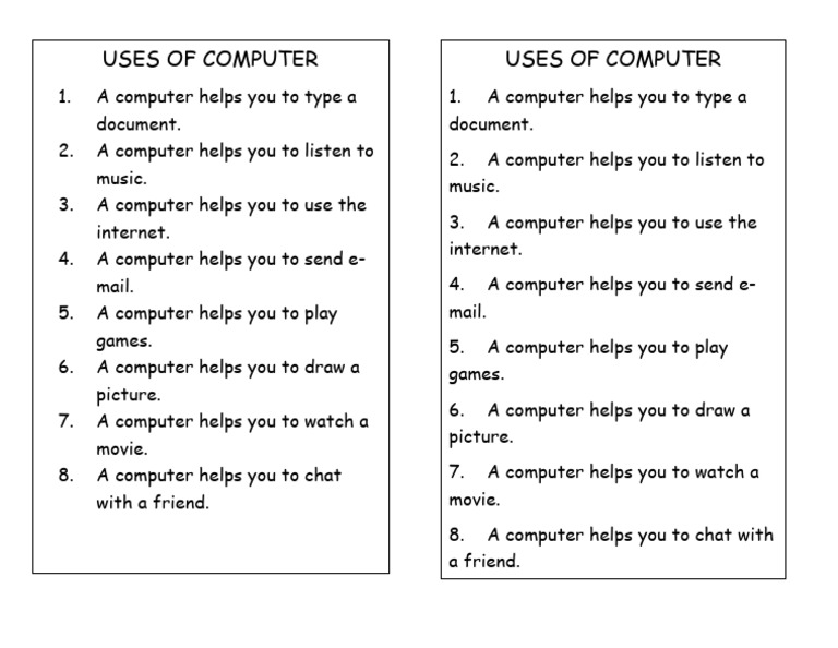 Uses Of Computer Grade 2 Pdf