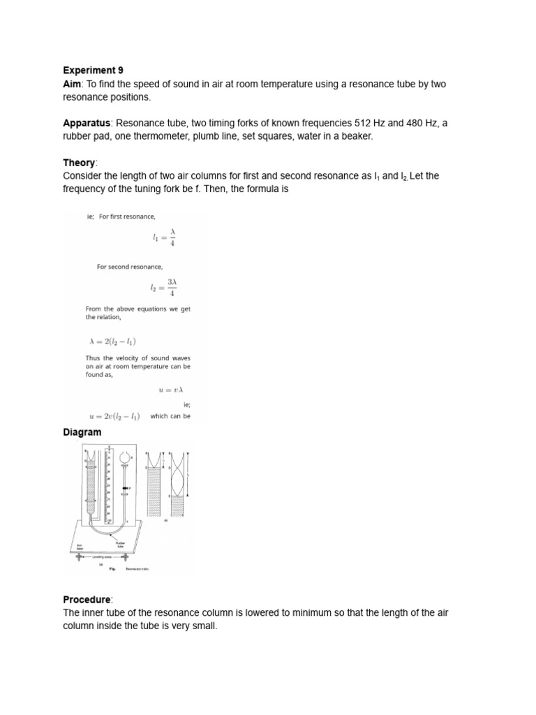 Physics Lab: Measuring Sound Speed | PDF | Sound | Resonance