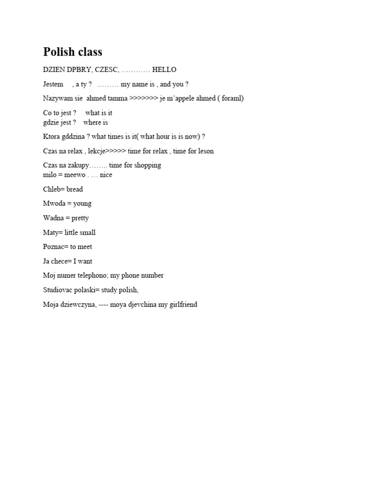 Polish Class | PDF