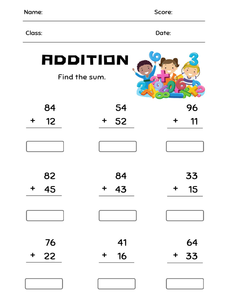 Two Digit Addition | PDF