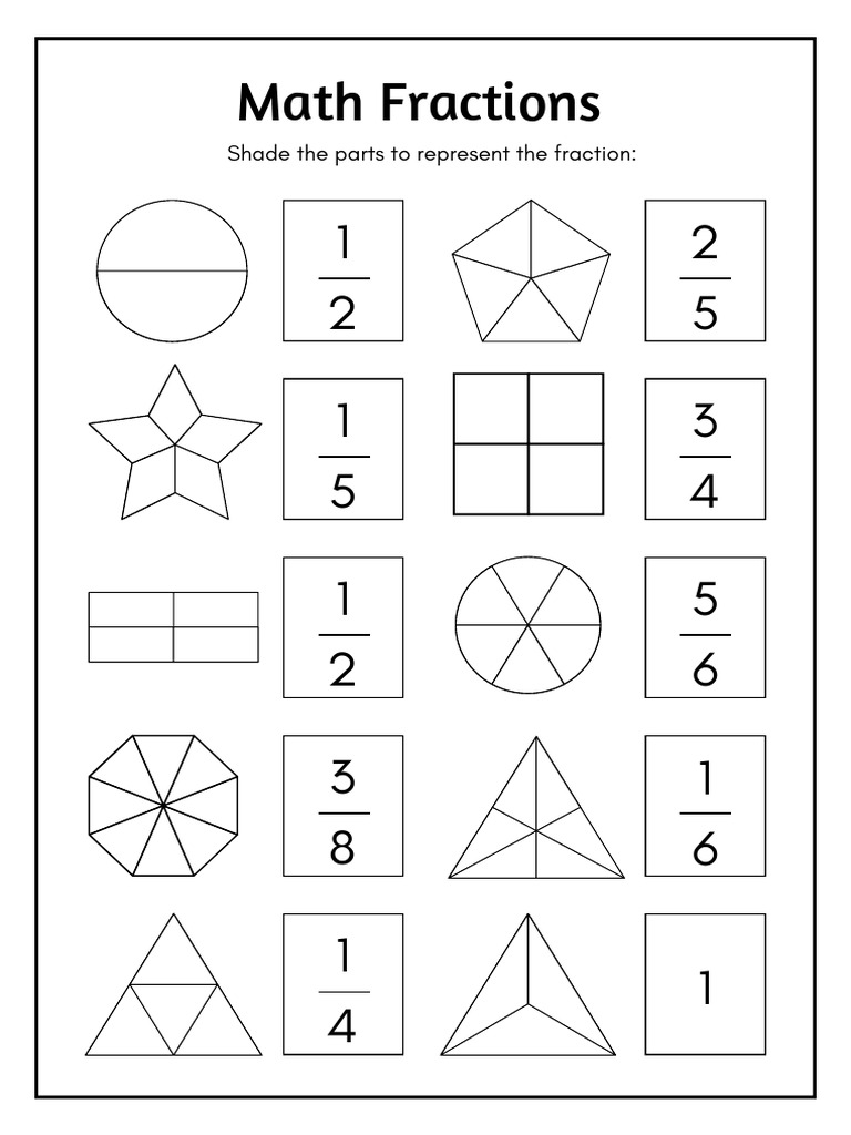 Grade 3 Fraction Shading Worksheet | PDF