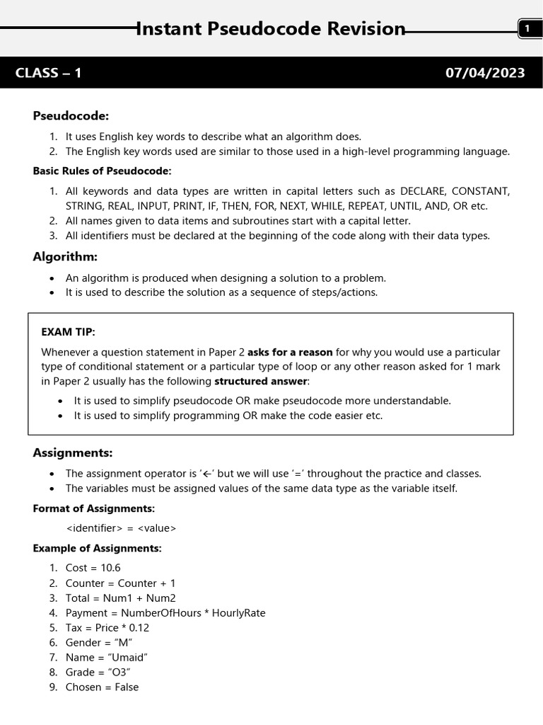 Class Notes | PDF | Boolean Data Type | Data Type Class Notes | PDF | Boolean Data Type | Data Type