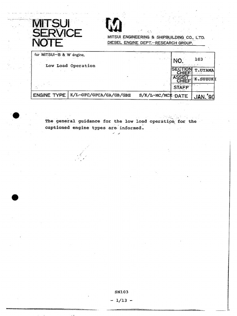 Low Load Operation | PDF