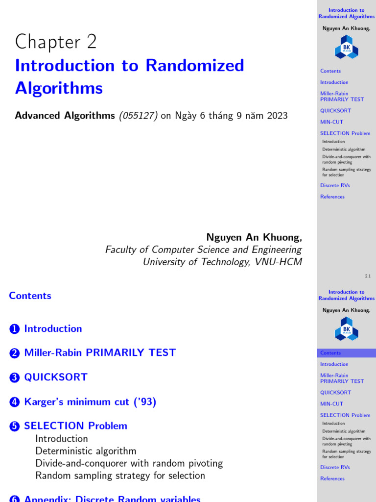 Introduction To Randomized Algorithm | PDF | Discrete Mathematics ... Introduction To Randomized Algorithm | PDF | Discrete Mathematics ...