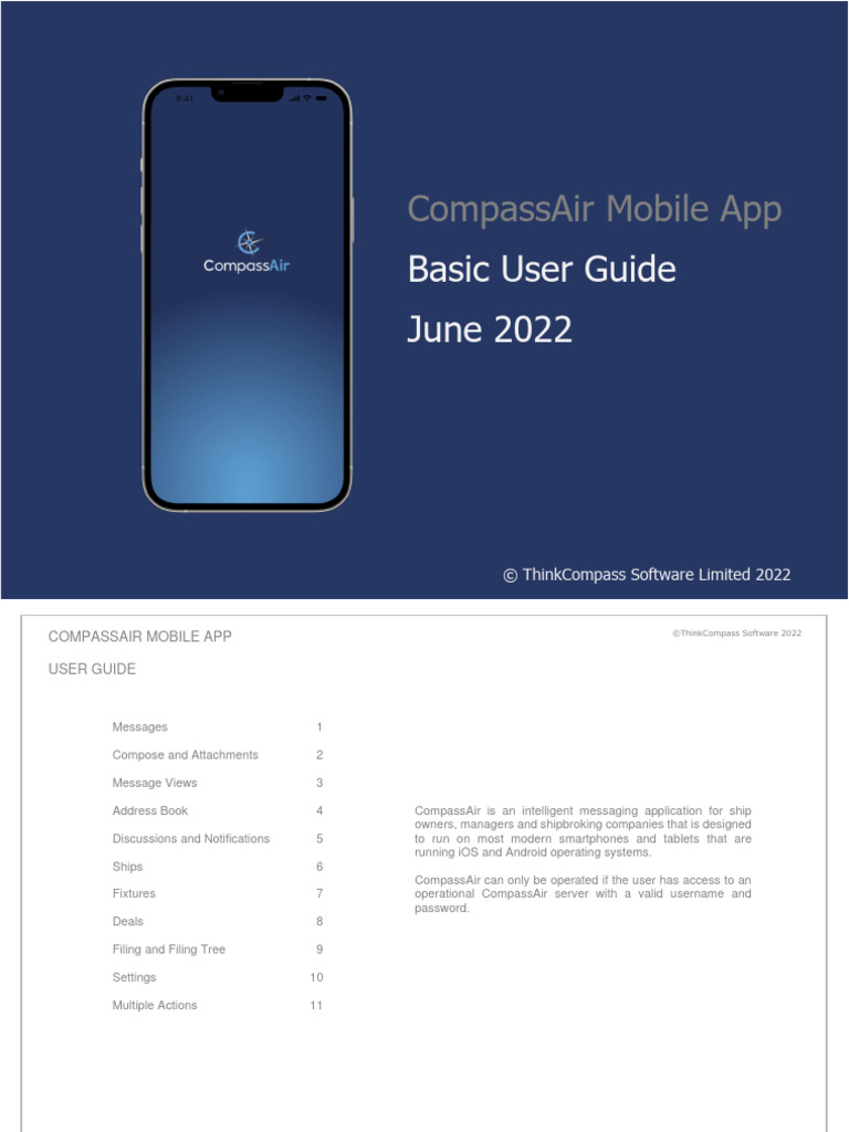 2022 - 06 CompassAir Mobile USER GUIDE | PDF | Icon (Computing) | Menu (Computing)
