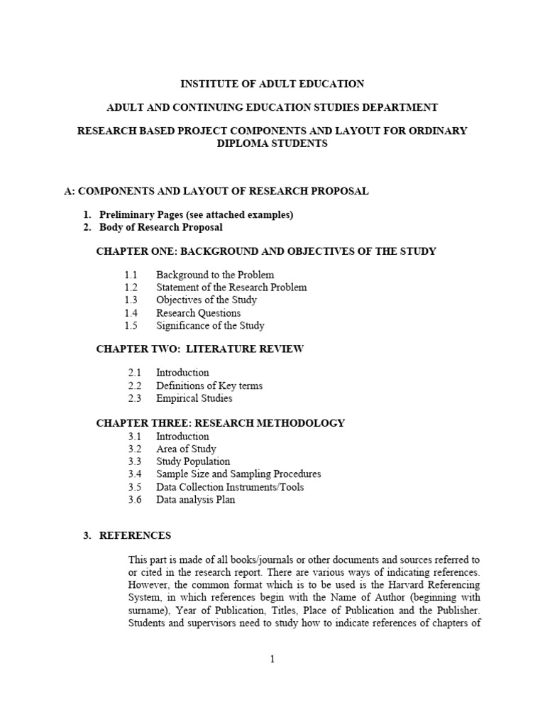 Research Proposal Guidelines for Diploma | PDF | Books | Methodology