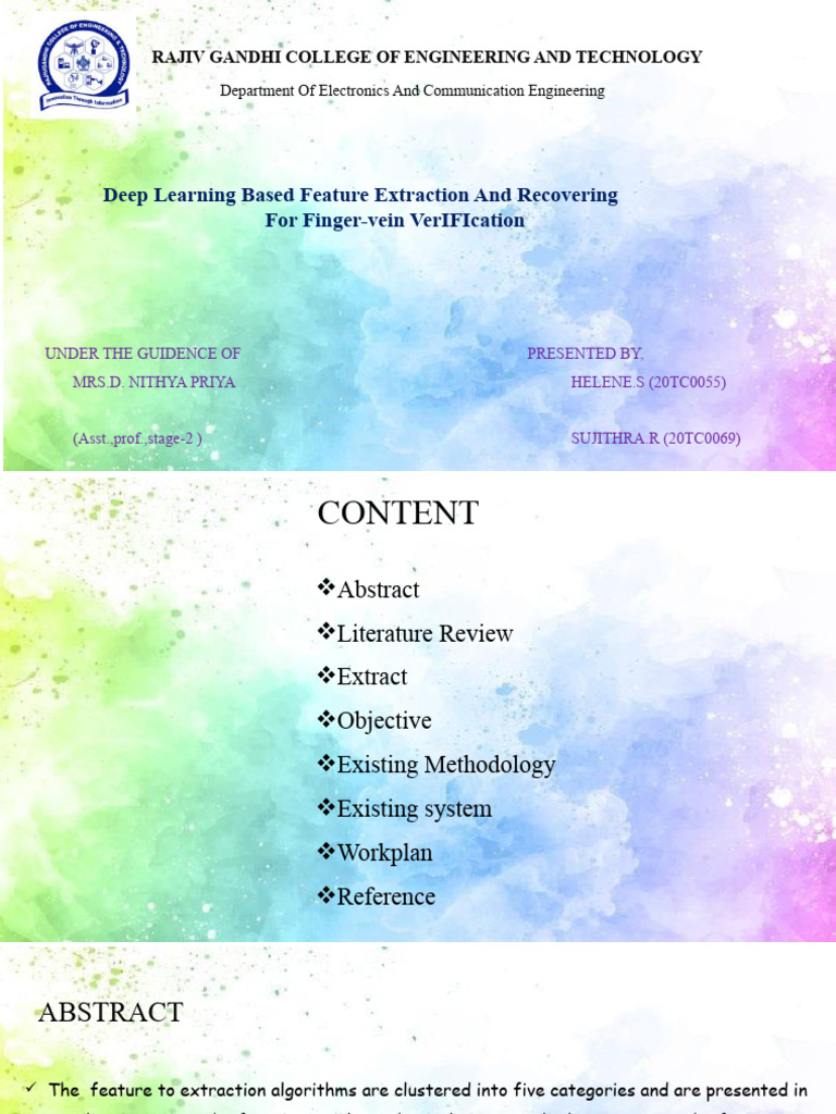 Deep Learning Feature Extraction and Recovering of Finger Vein Verification | PDF | Biometrics ...