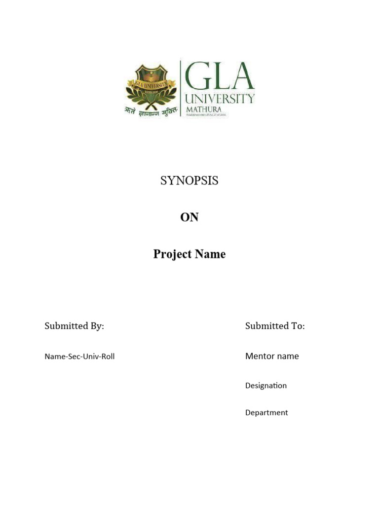 Synopsis Format | PDF | Art | Technology & Engineering