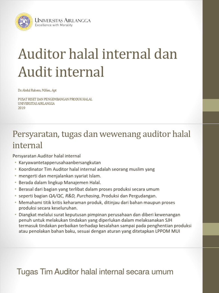 Audit Internal Halal | PDF | Bisnis | Pengelolaan Keuangan & Uang