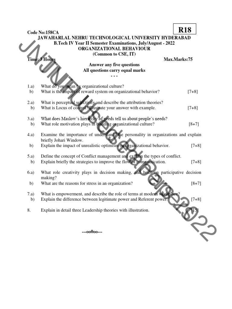 JNTUH Used Papers 2022 JNTUH Used Papers | PDF