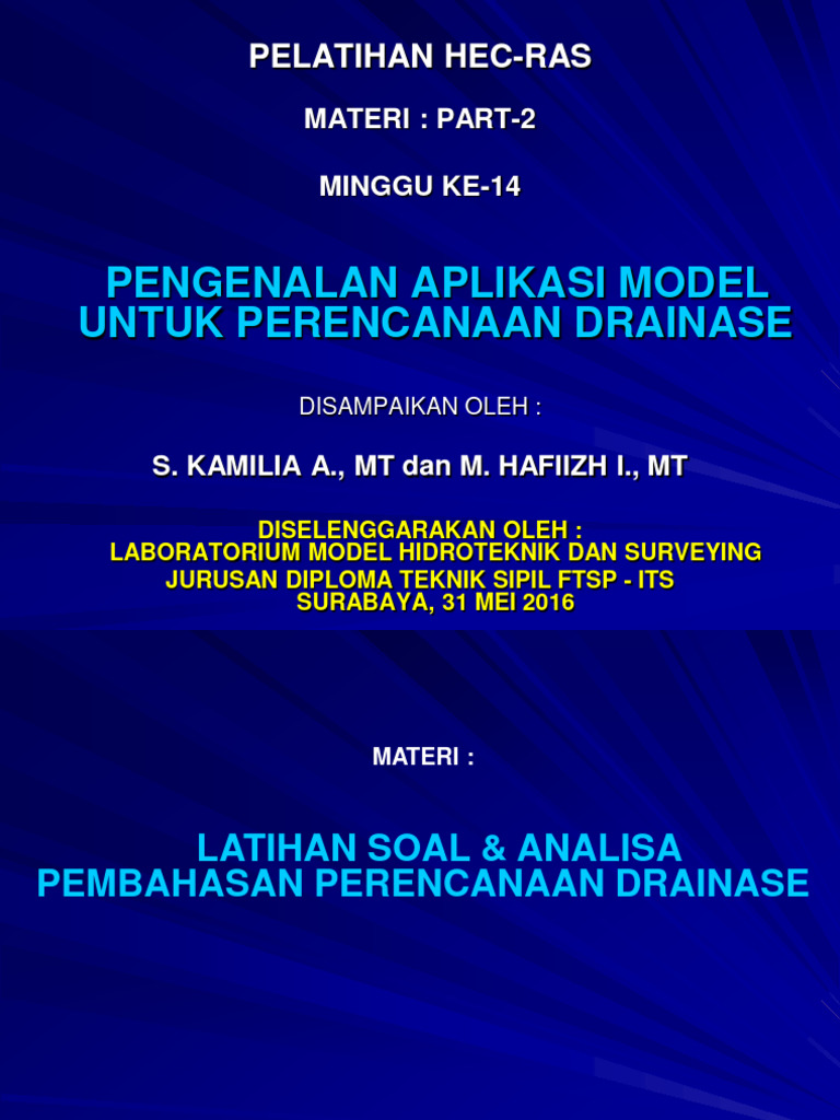 Pengenalan Model Drainase HEC-RAS | PDF
